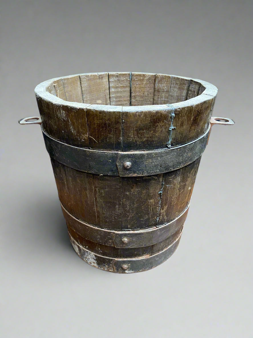 Antique Wooden Well Buckets Lot Antique Chinese Well Bucket And