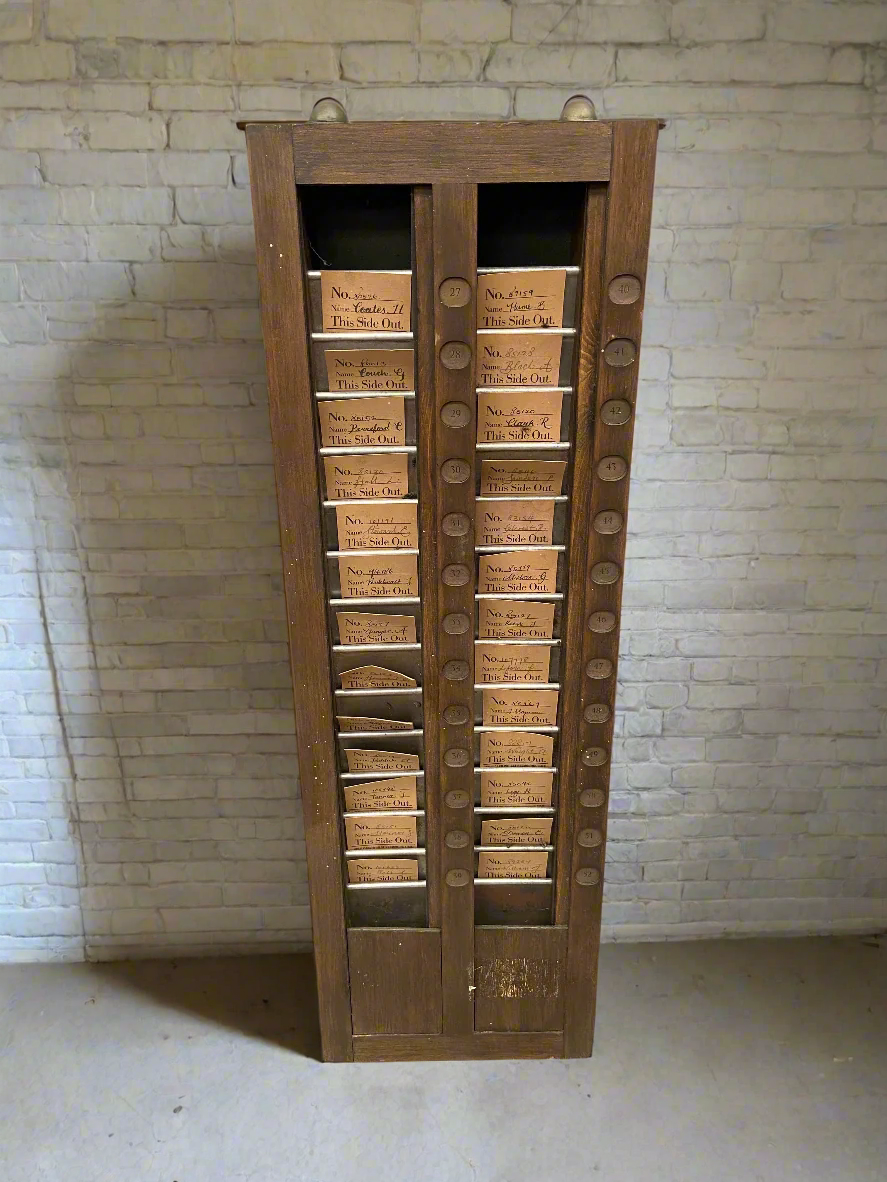 Wooden Clocking In Card Rack – Ashwood Props