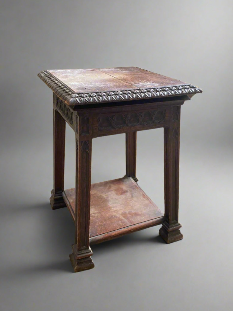 Monastery Side Table with Gothic Details – Ashwood Props