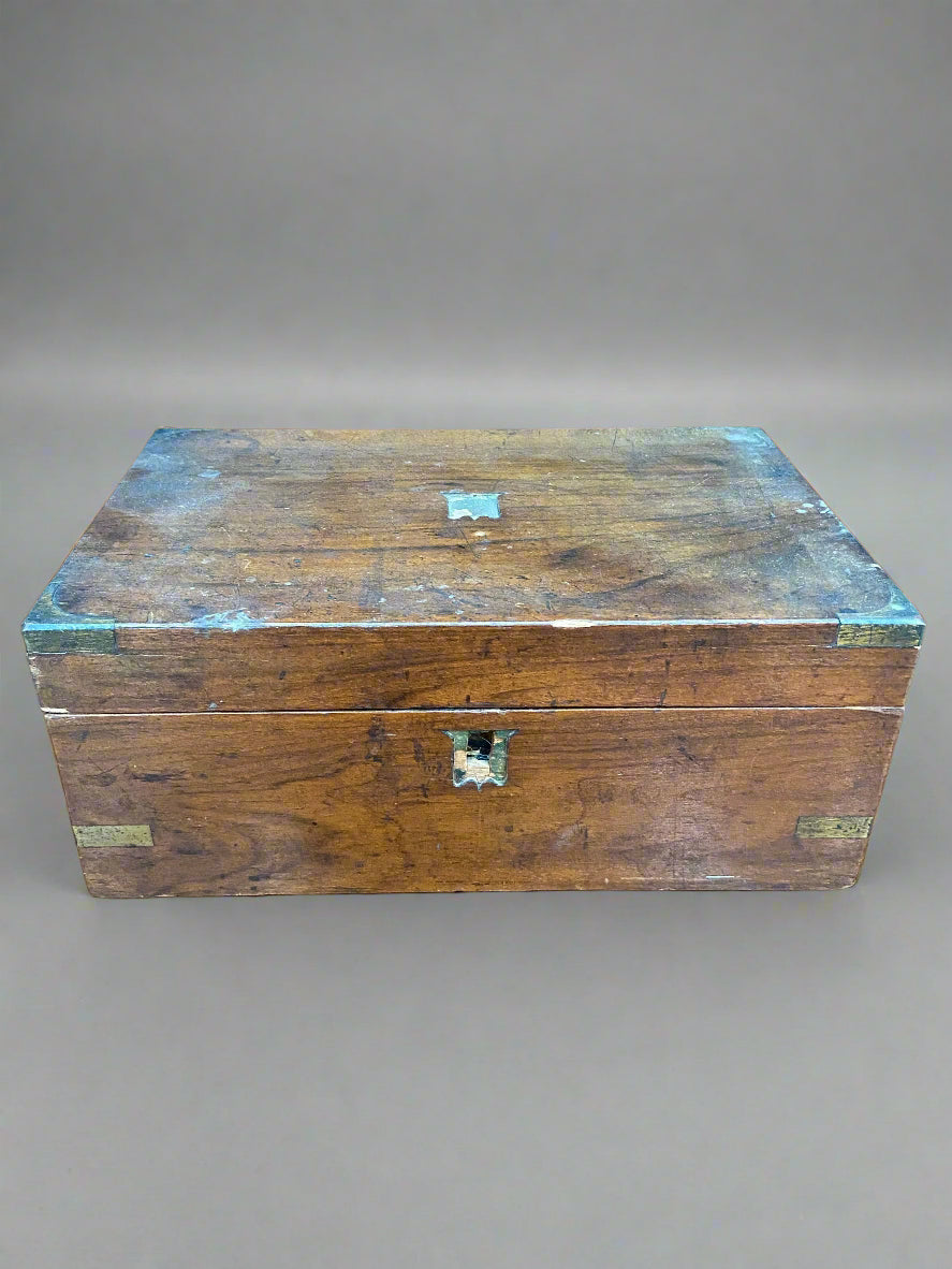Antique Writing Slope with Brass Corners – Ashwood Props