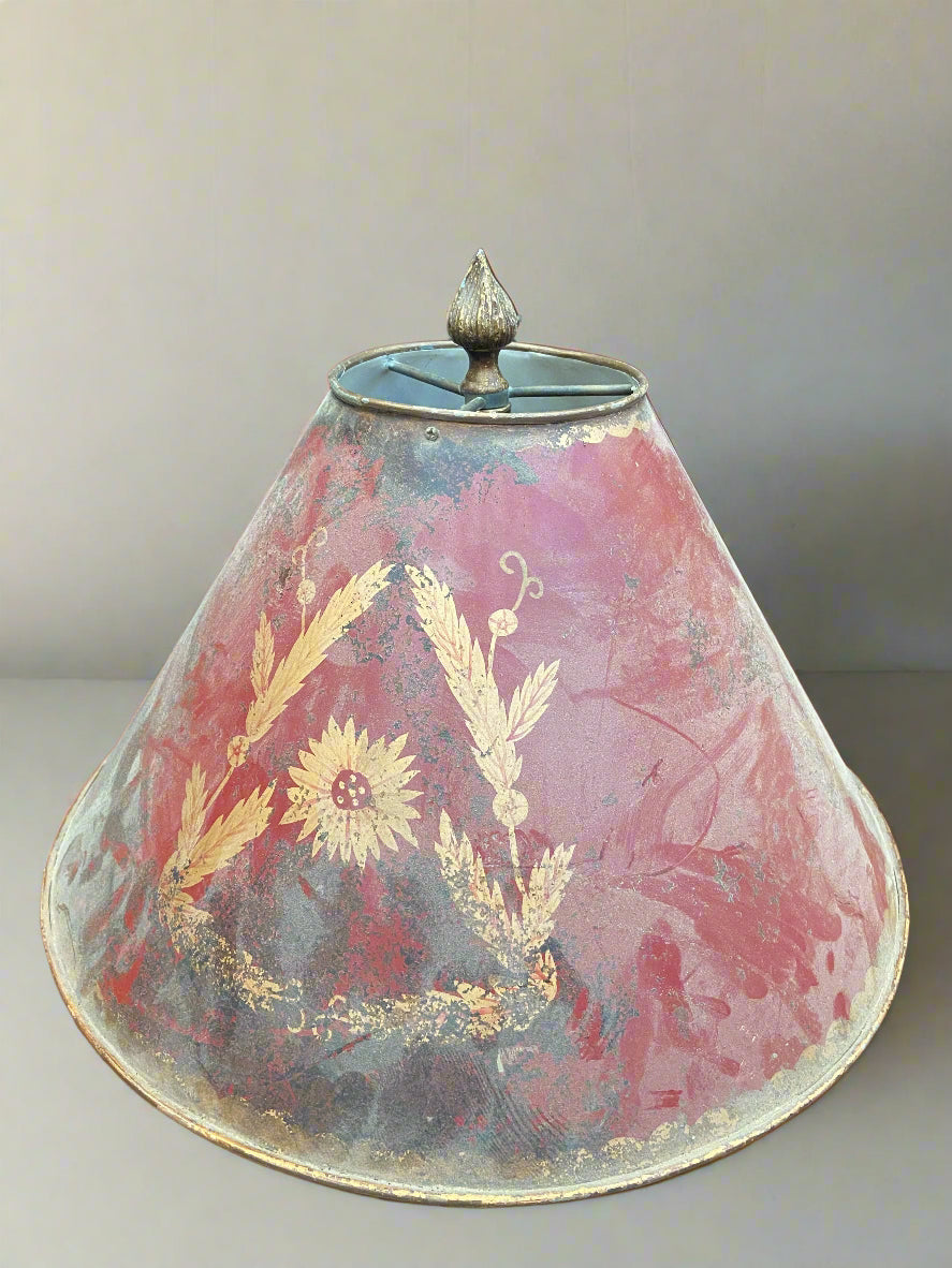 Red & Gold Metal Lampshade – Ashwood Props