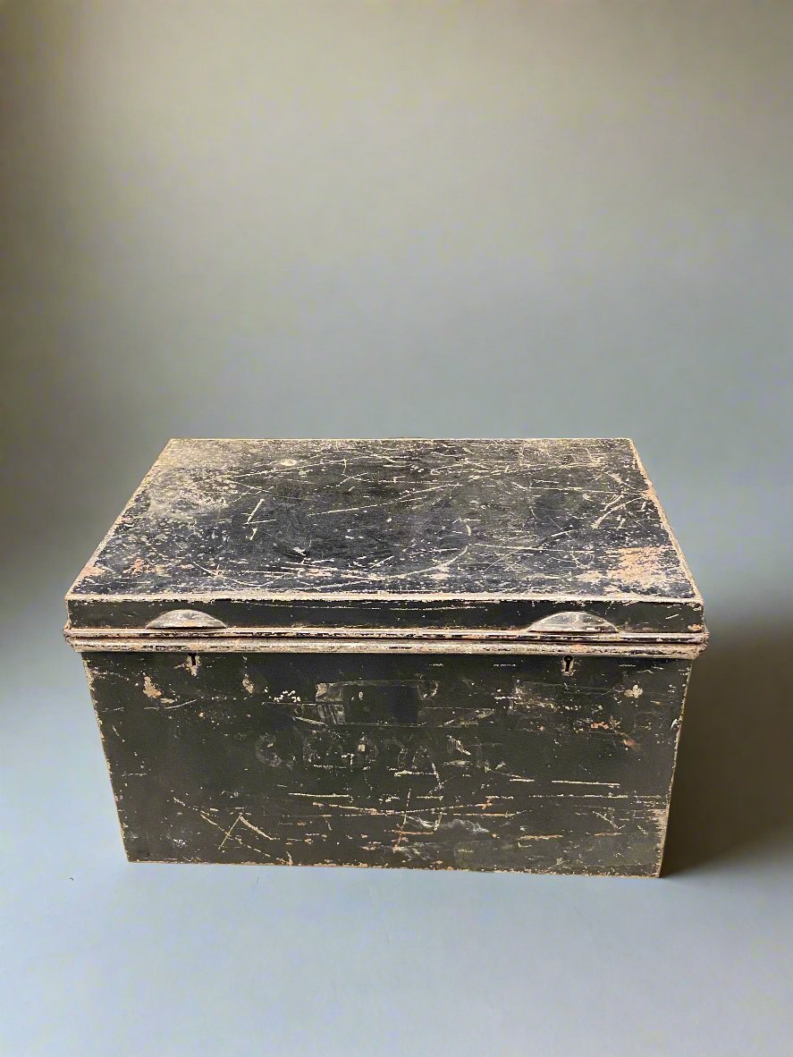 Scratched Black Metal Box – Ashwood Props